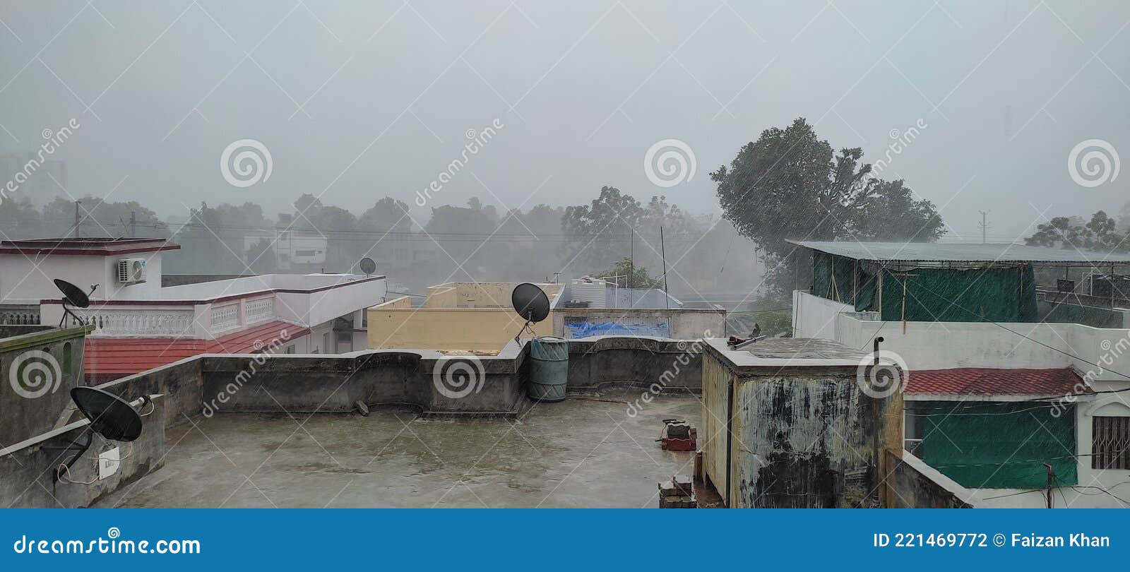 Heavy monsoon rains stock photo. Image of vehicle, transport - 221469772