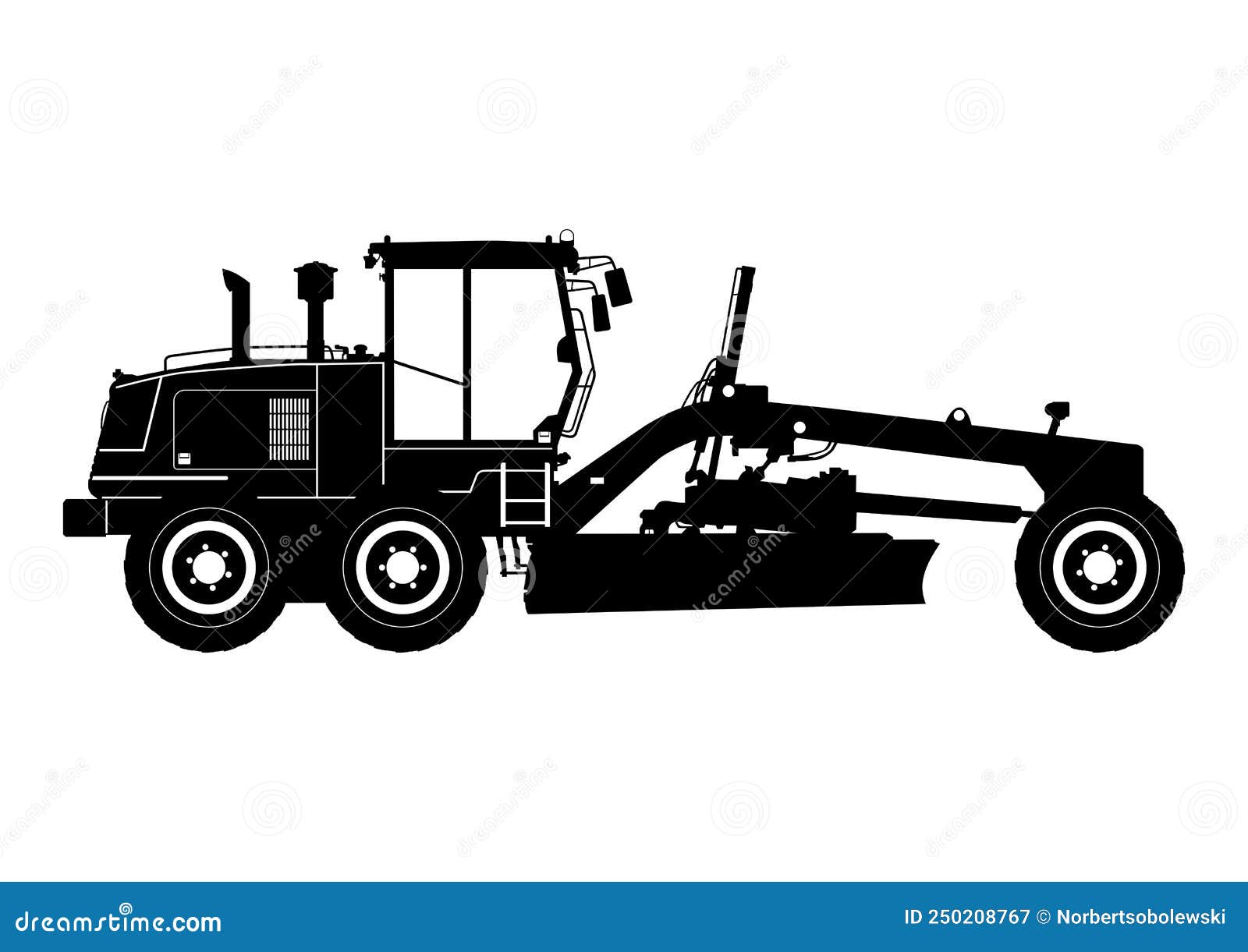 Heavy motor grader. Vector stock vector. Illustration of construction ...