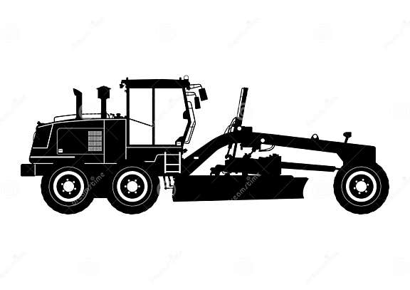 Heavy motor grader. Vector stock vector. Illustration of construction ...