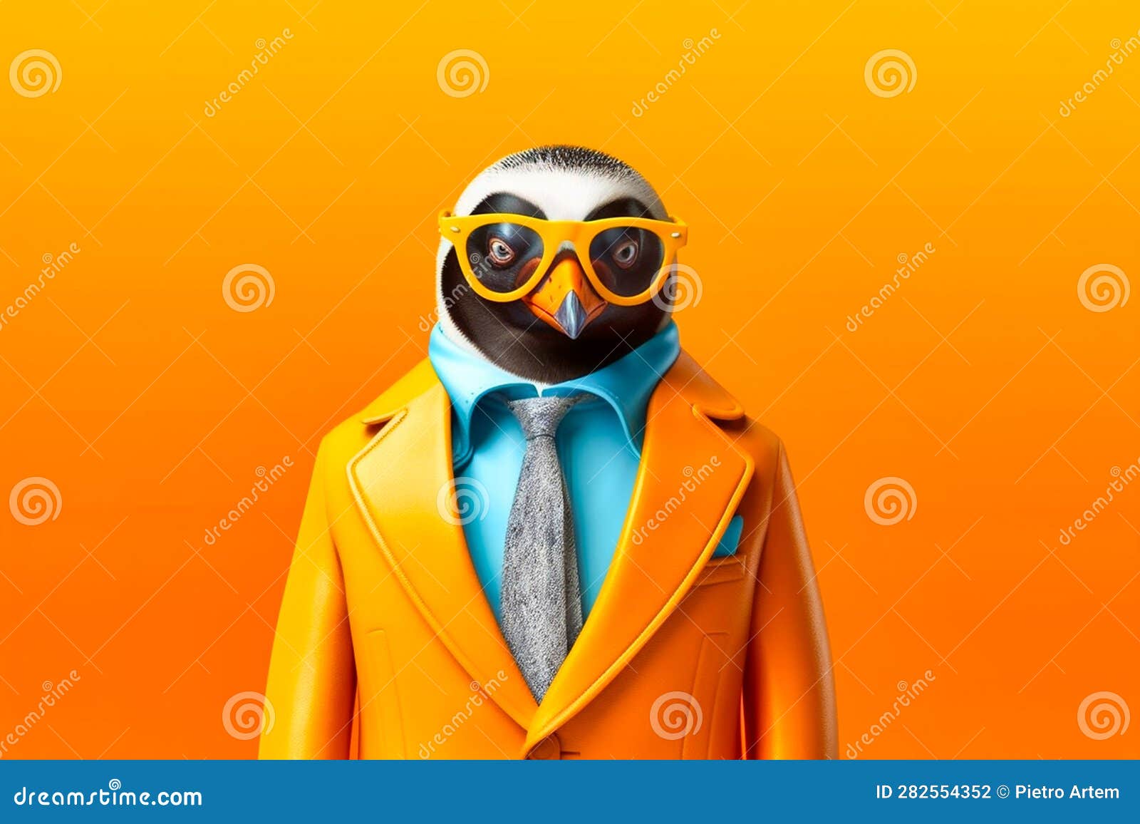 Heavy Penguin Anthropomorphic Bright Colors Trendy, Generative AI Stock ...