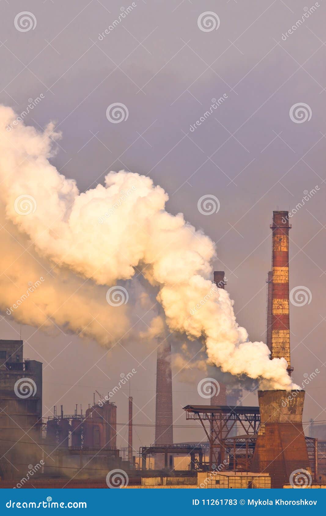 Heavy Air Pollution. Extremely Polluted Air With Mountain As Background ...