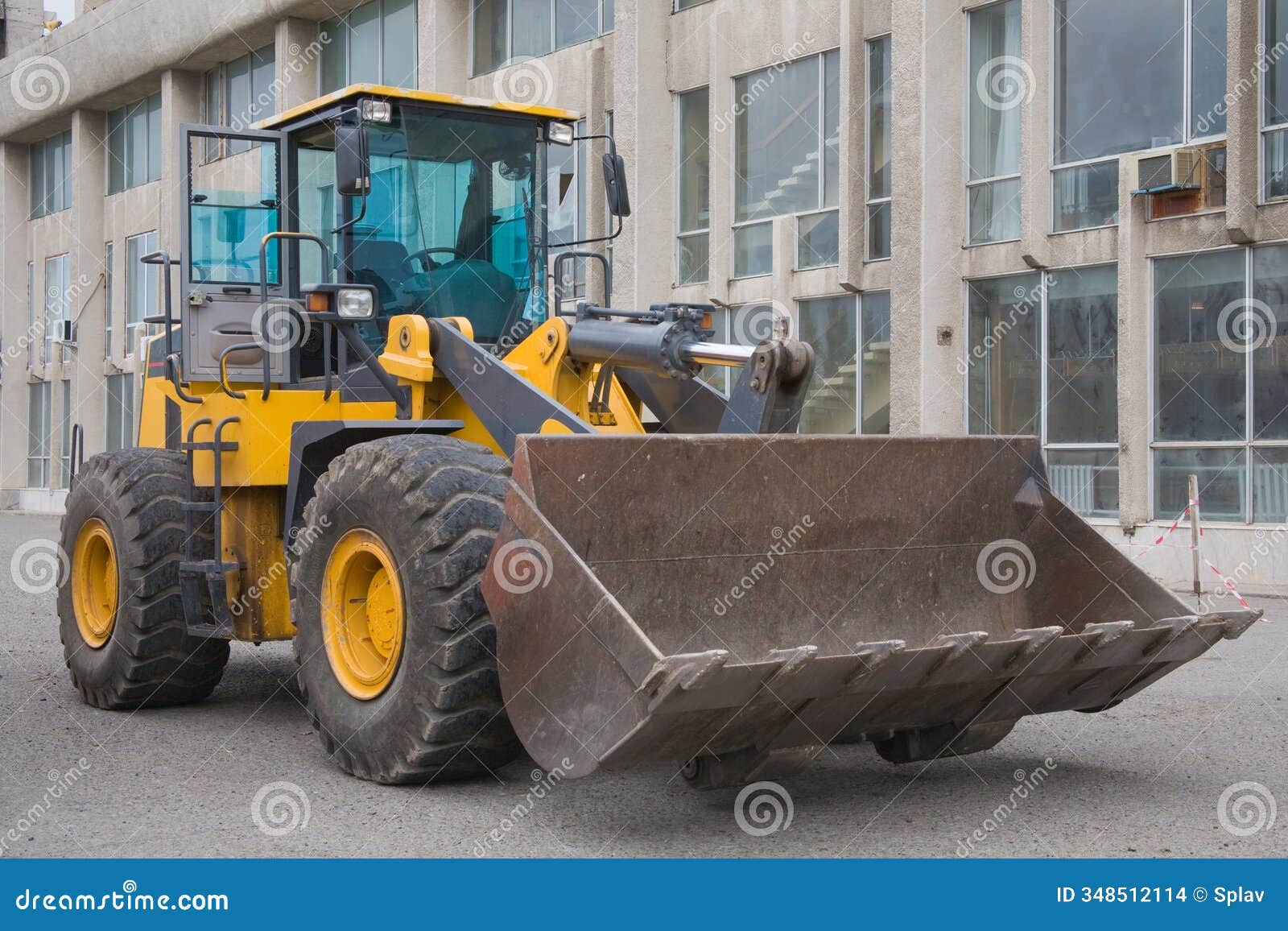 Heavy Power Bulldozer Work on a Building Site Stock Photo - Image of ...