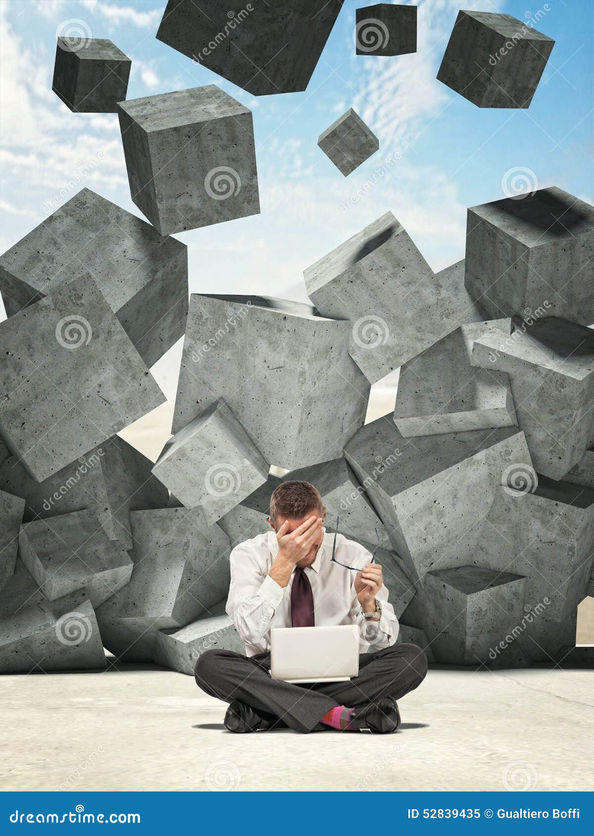 Heavy problems stock image. Image of worker, crossed - 52839435