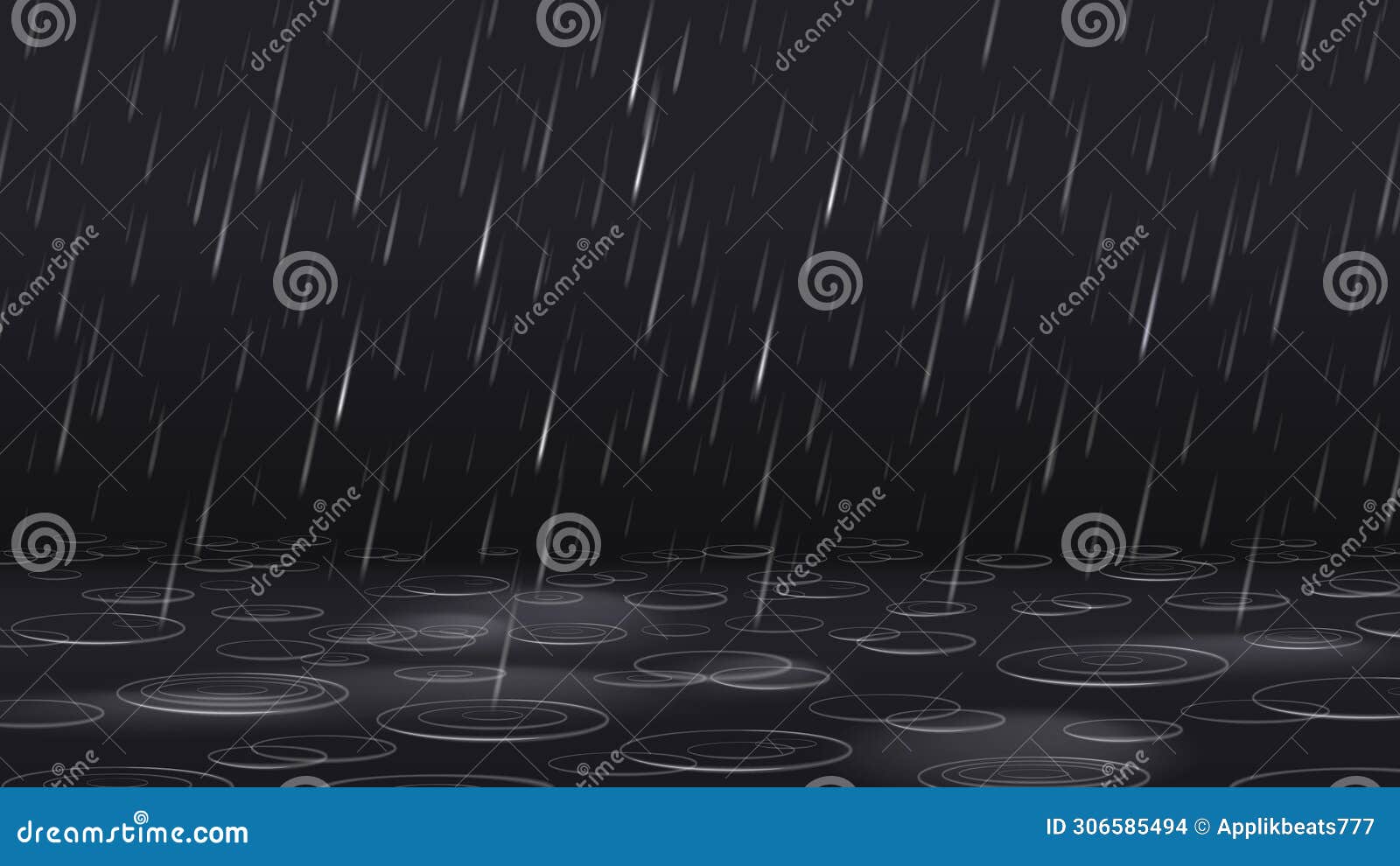 Heavy Rain. Capillary Surface Waves Circles on Water Surface from ...