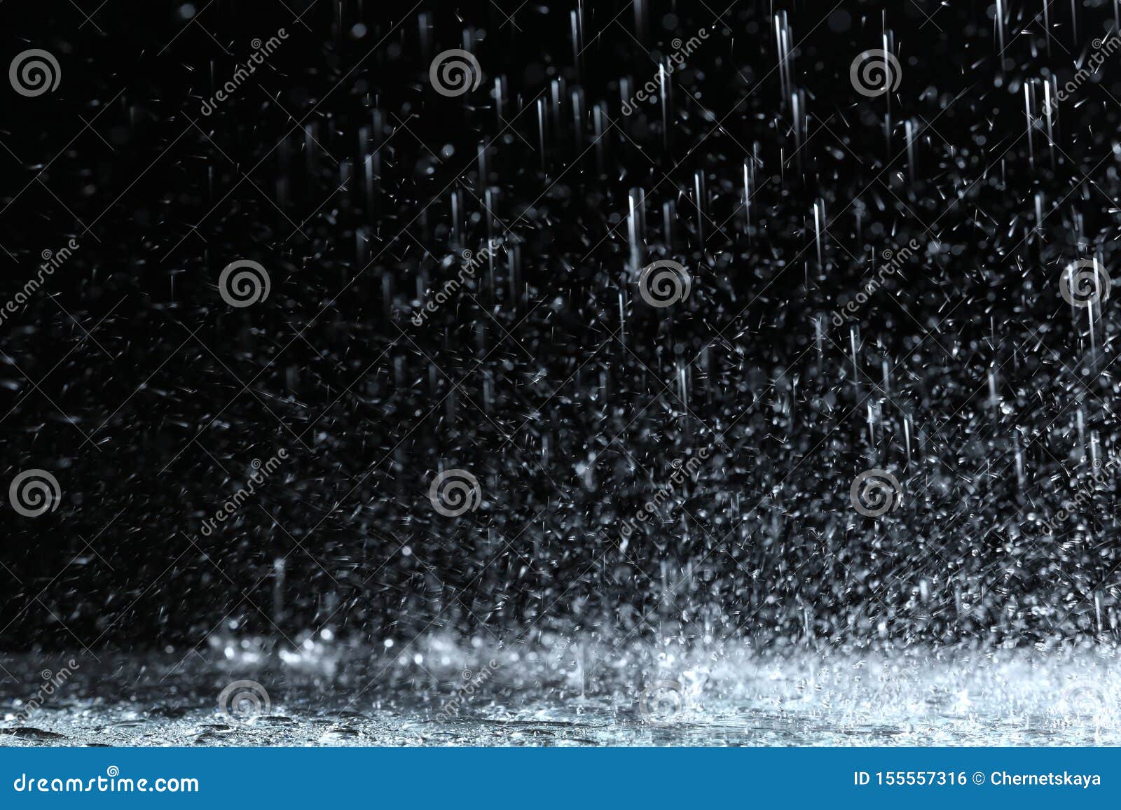 Heavy Rain Falling Down on Ground Against Dark Stock Photo - Image of ...