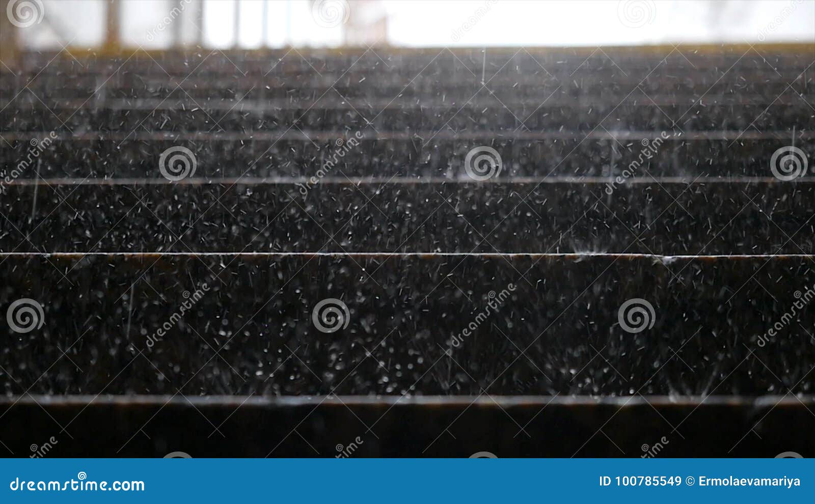 Heavy Rain Falling on a Marble Steps Stock Image - Image of raindrops ...