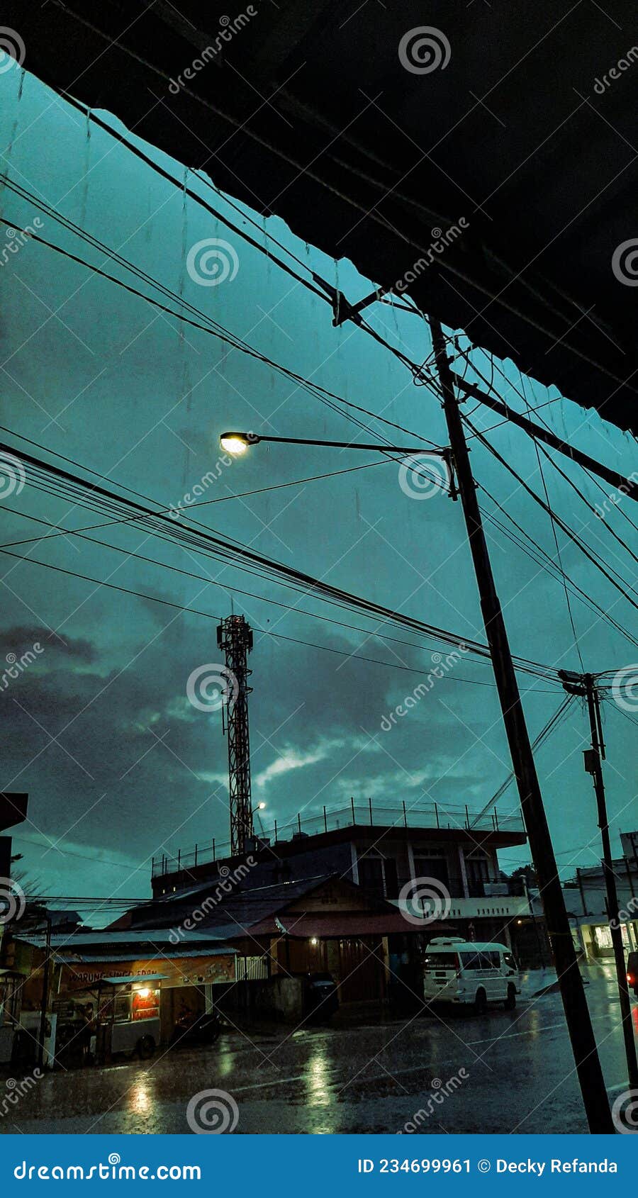 Heavy Rain Fell on My Small Town. Stock Image - Image of heavy, town ...