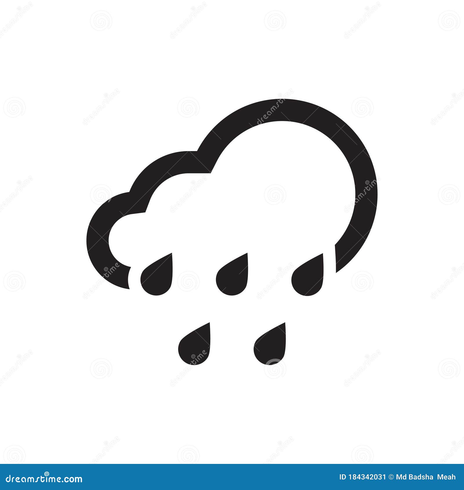Heavy rain icon stock vector. Illustration of cloud - 184342031