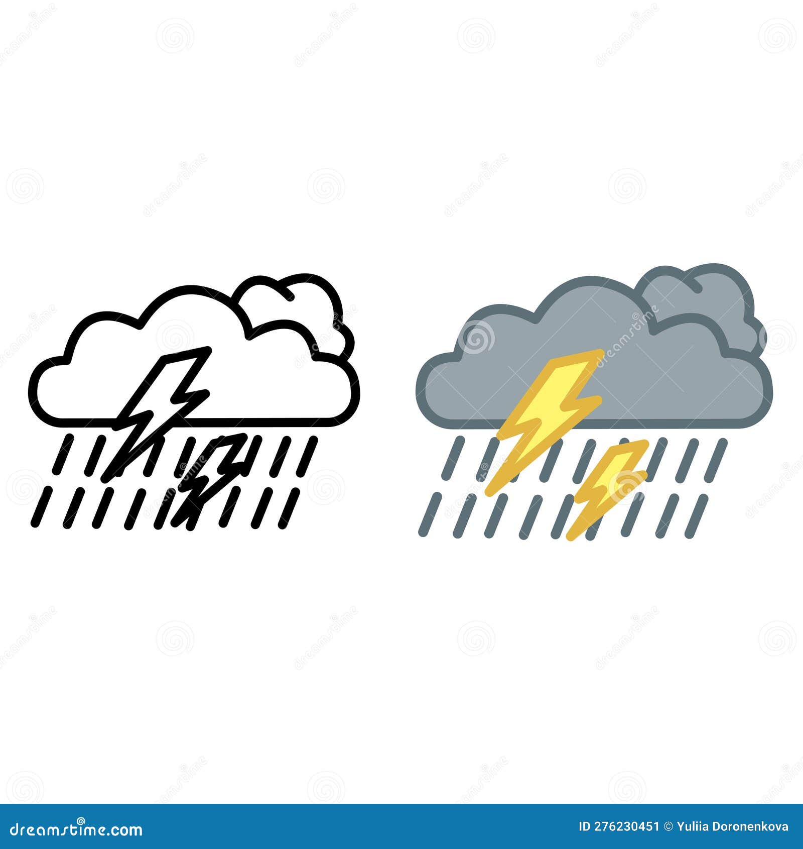 Heavy rain icons stock vector. Illustration of downpour - 276230451