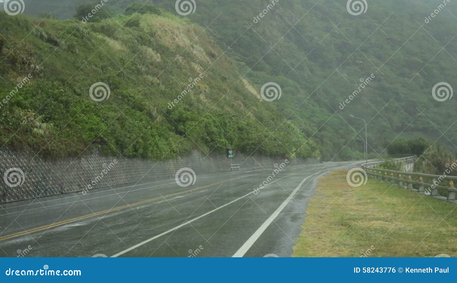 Heavy Rain from Inside Car with Windscreen Wiper Going Stock Footage ...