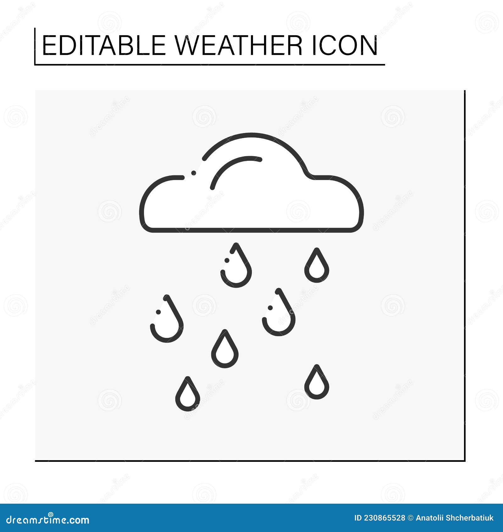 Heavy rain line icon stock vector. Illustration of lightning - 230865528