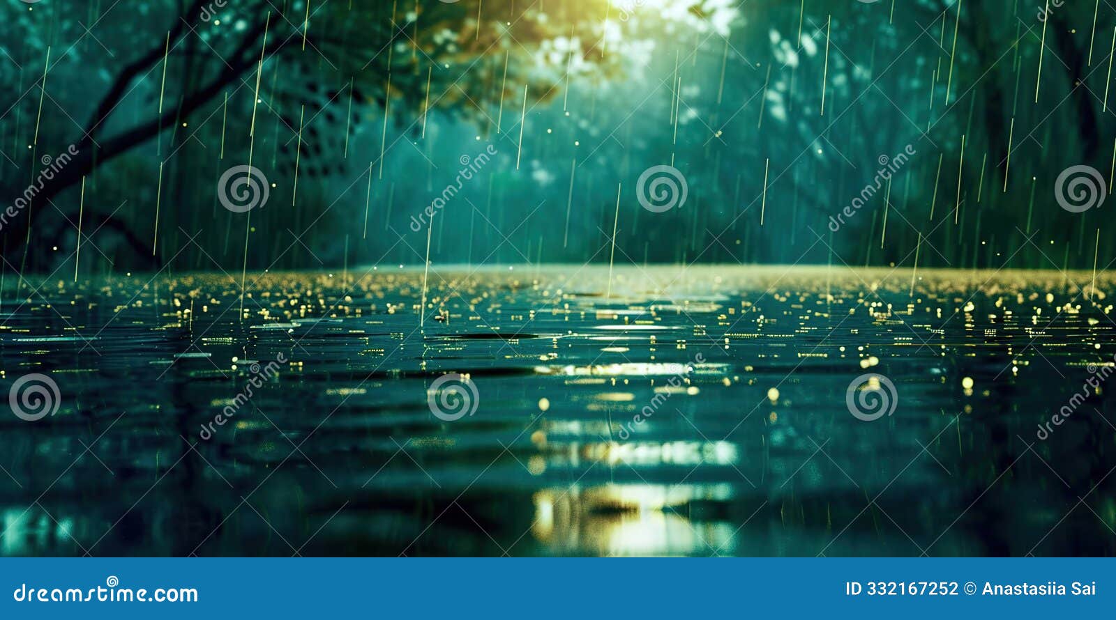 Heavy rain in nature stock photo. Image of rainy, thunderstorm - 332167252