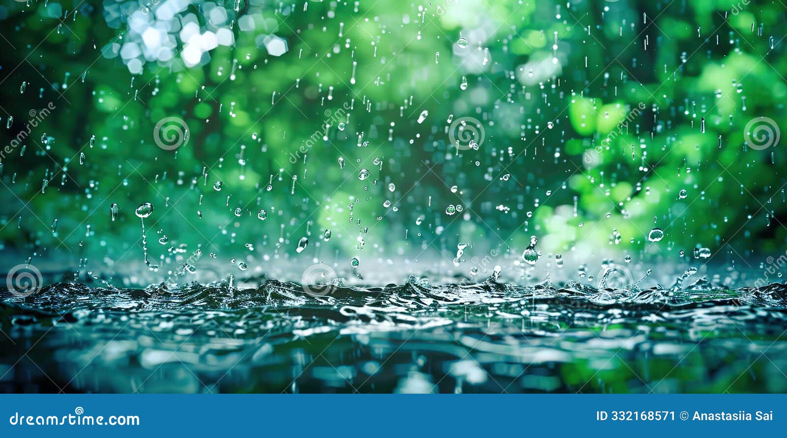 Heavy rain in nature stock image. Image of bokeh, closeup - 332168571