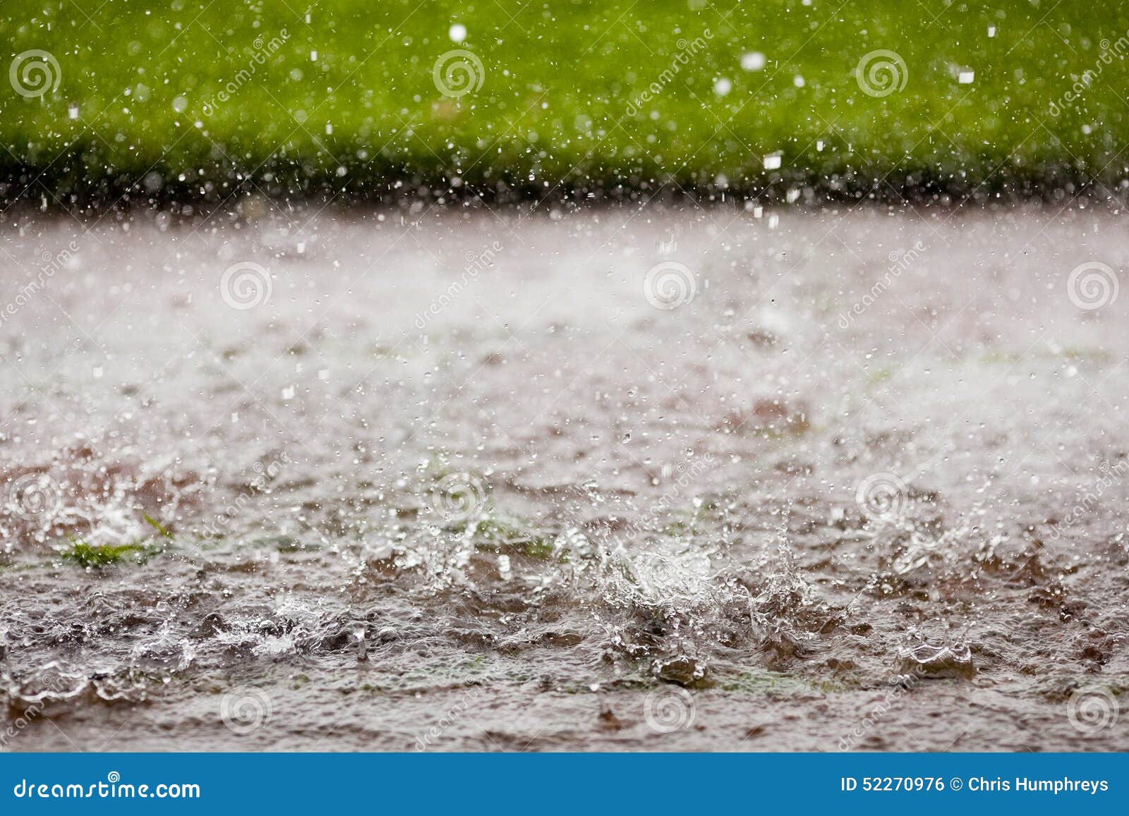 Heavy Rain in a puddle stock photo. Image of downpour - 52270976