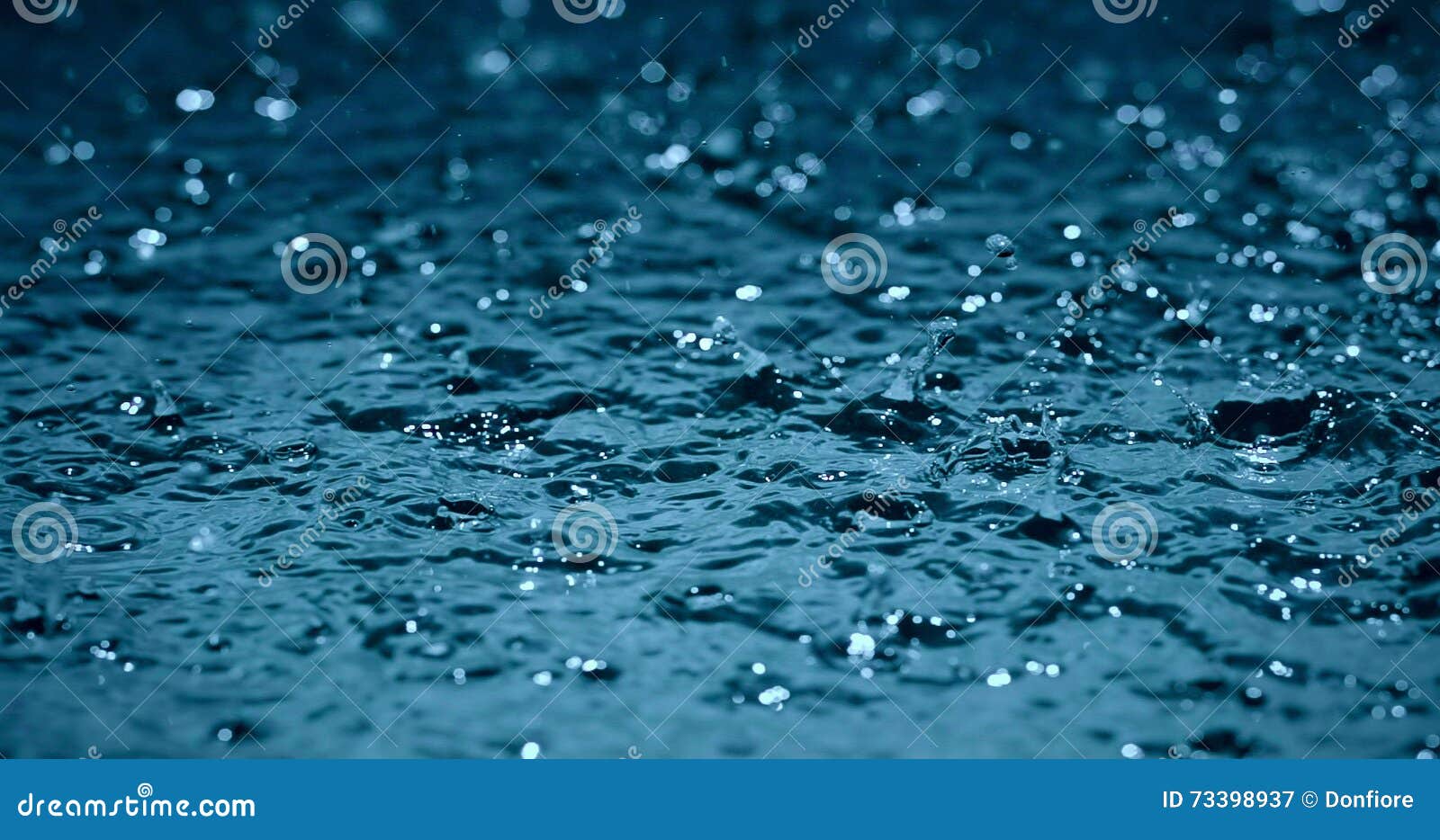 Heavy Rain Water Drops on Surface Street Stock Image - Image of rain ...