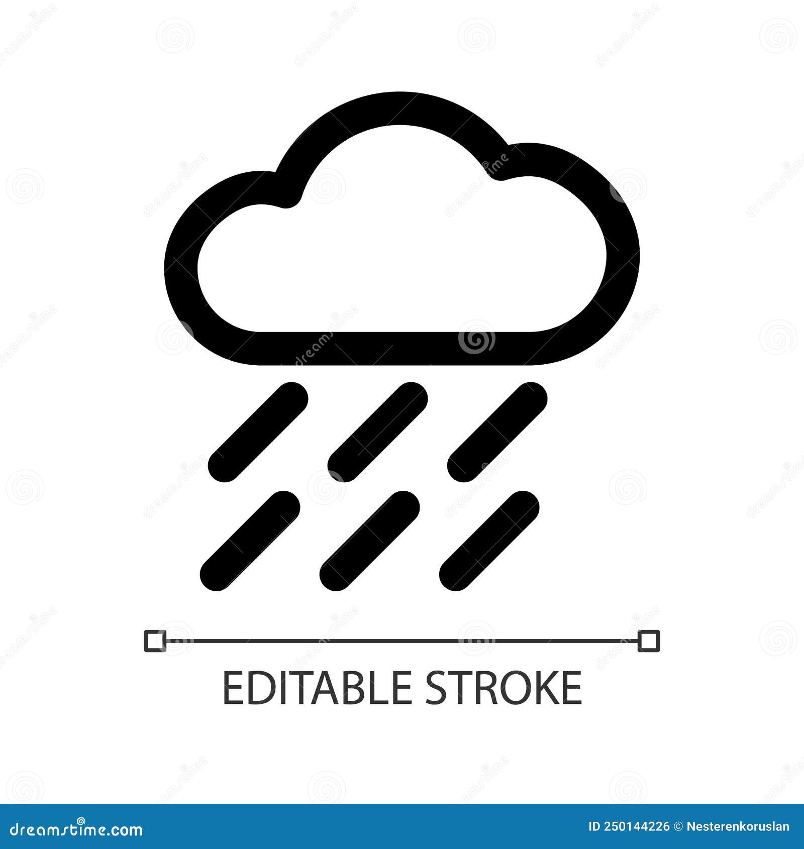 Heavy Rain White Linear Ui Icon Stock Vector - Illustration of forecast ...
