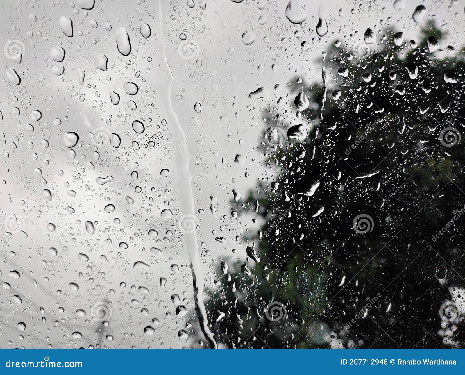 Heavy Raindrops in the Window on the Evening Stock Photo - Image of ...