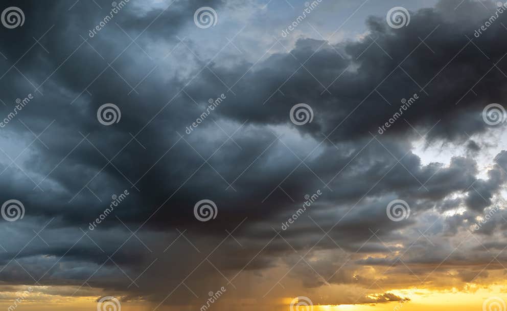 Heavy Rainfall during Summer Thunderstorm in Florida at Sunset Stock ...