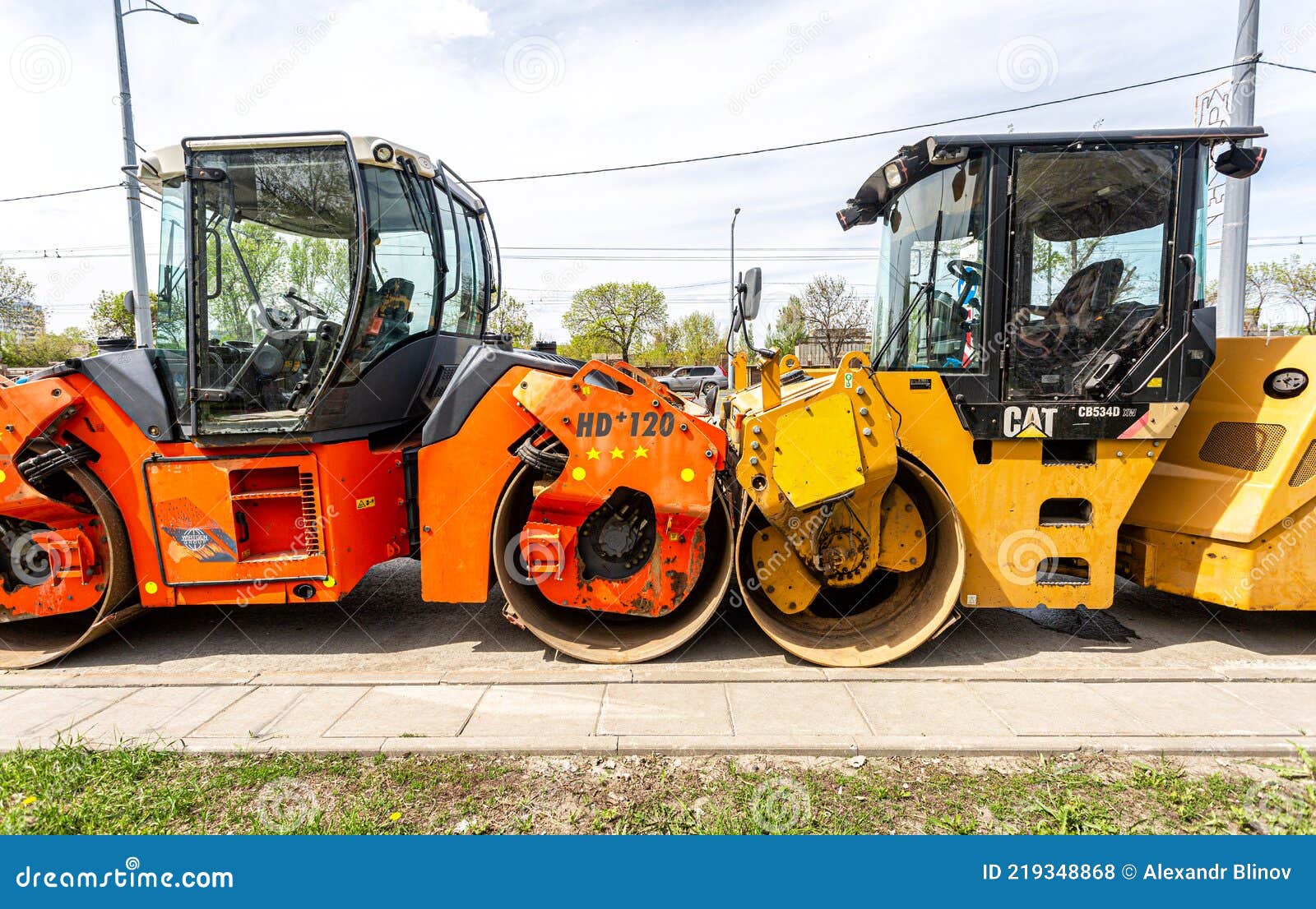 Heavy Road Rollers Working on the Construction of New Road Editorial ...