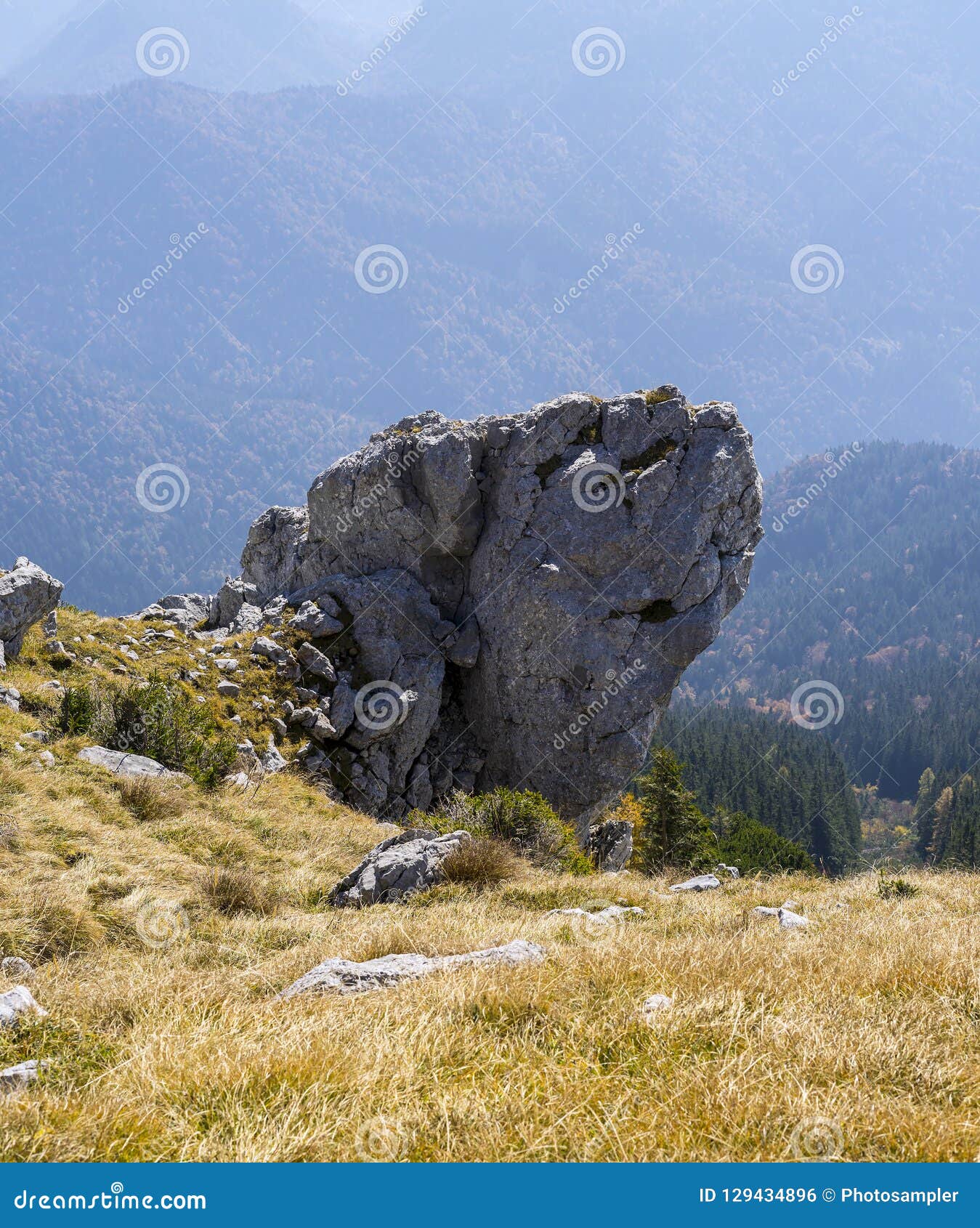 Heavy Rock Boulder on the Hill Top Stock Photo - Image of nature ...