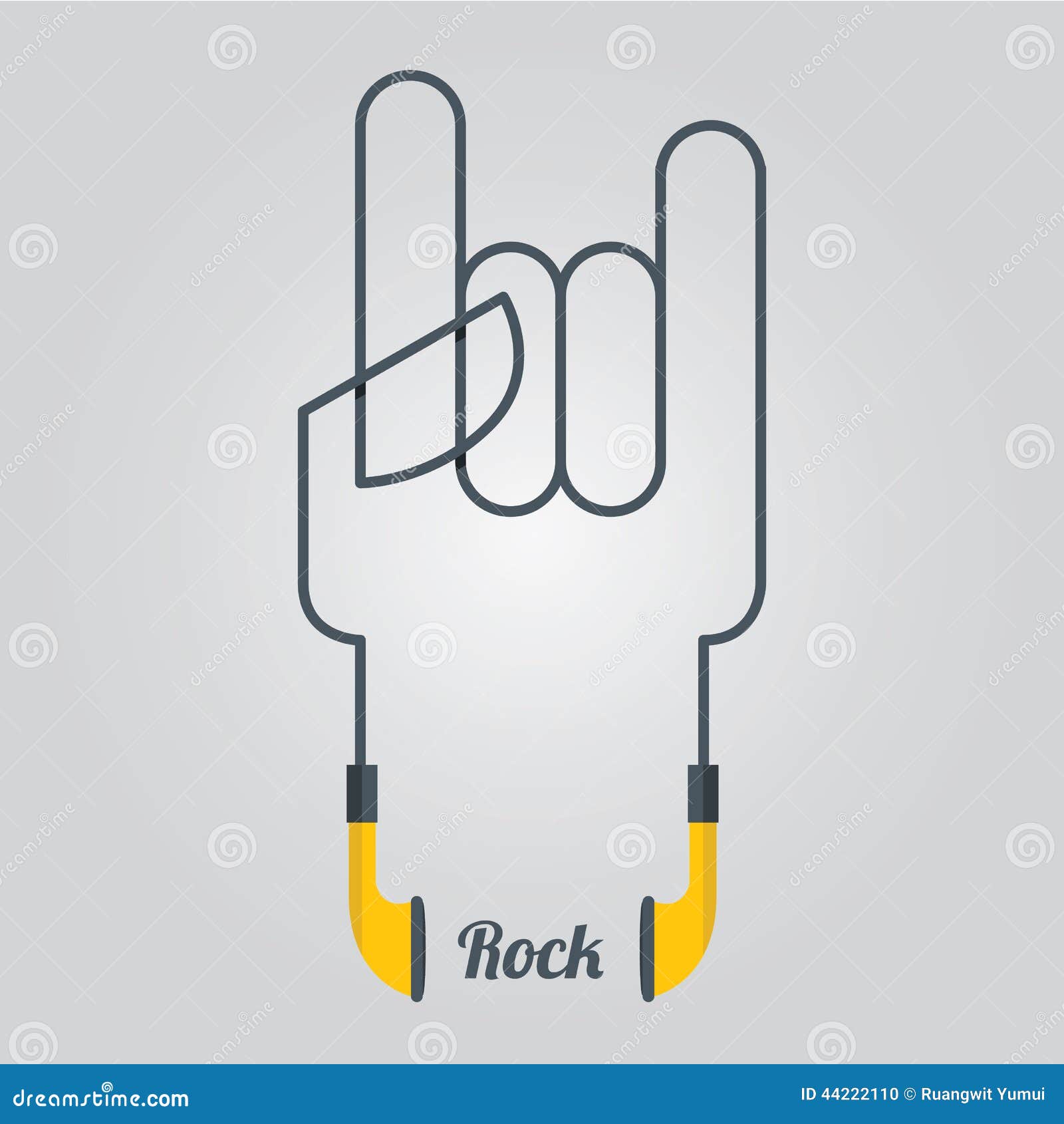 Rock Hand Sign Logo, Metal Hand Finger Gesture Vector With Bolt ...