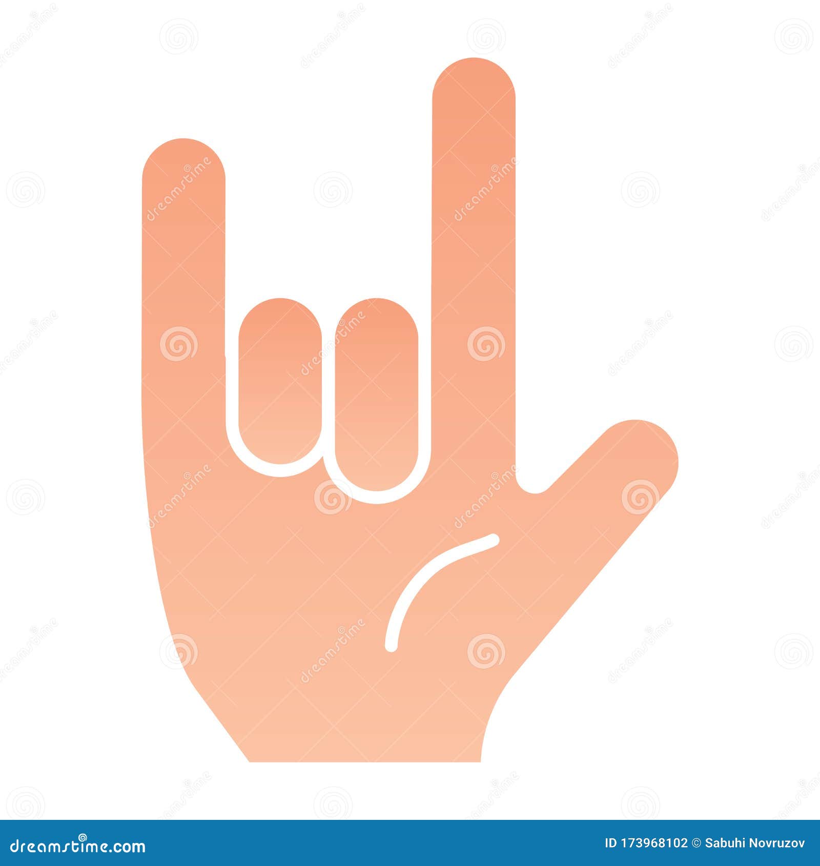 Heavy Rock Sign Flat Icon. Rock and Roll Gesture Vector Illustration ...