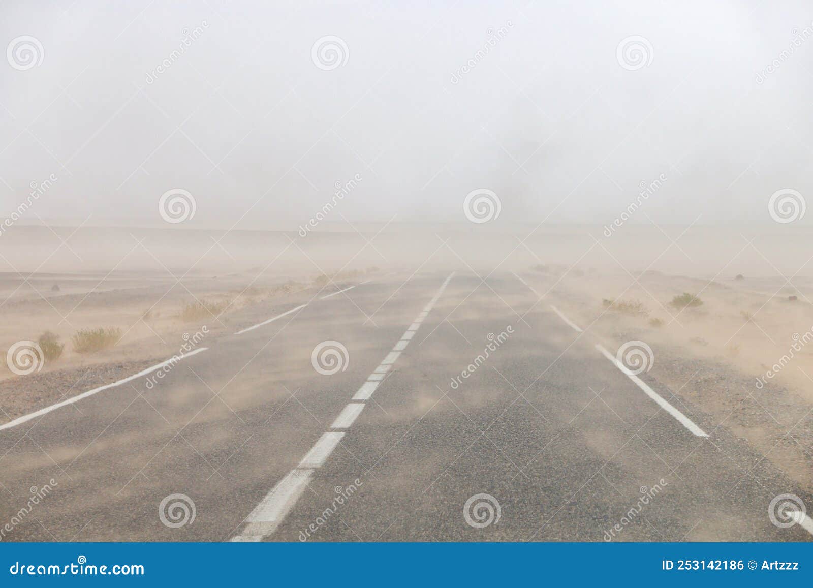 Heavy Sandstorm on the Road Stock Photo - Image of hard, gloomy: 253142186