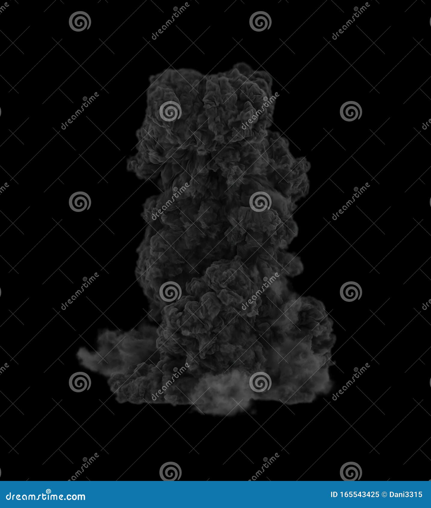 Heavy Smoke Isolated on Black Background Stock Illustration ...