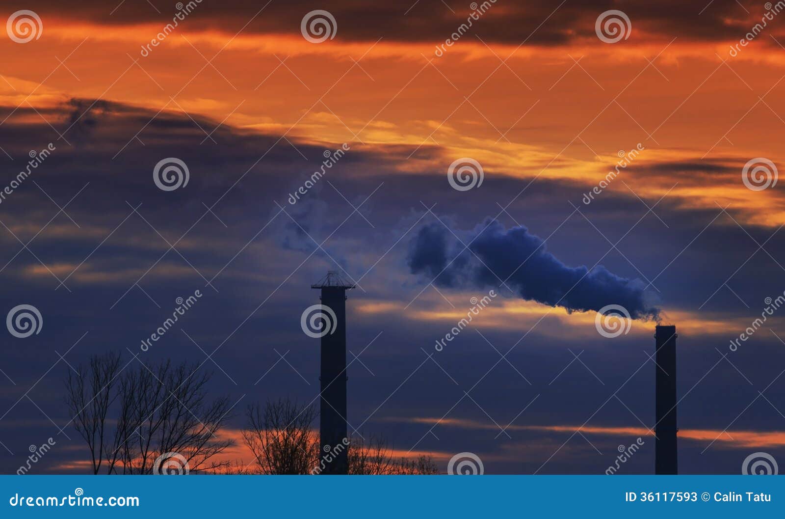 Heavy Smoke Spewed from Coal Power Plant Stock Image - Image of ...