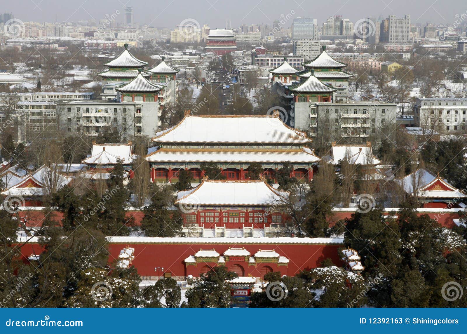Heavy Snow Hits Beijing editorial stock photo. Image of flags - 12392163