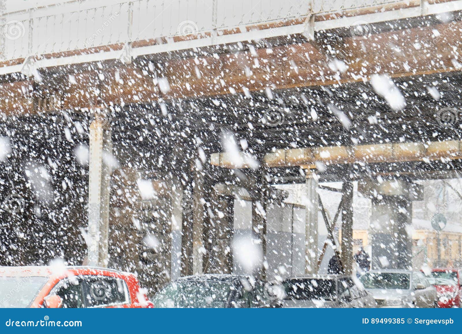 A heavy snowfall stock image. Image of nature, background - 89499385