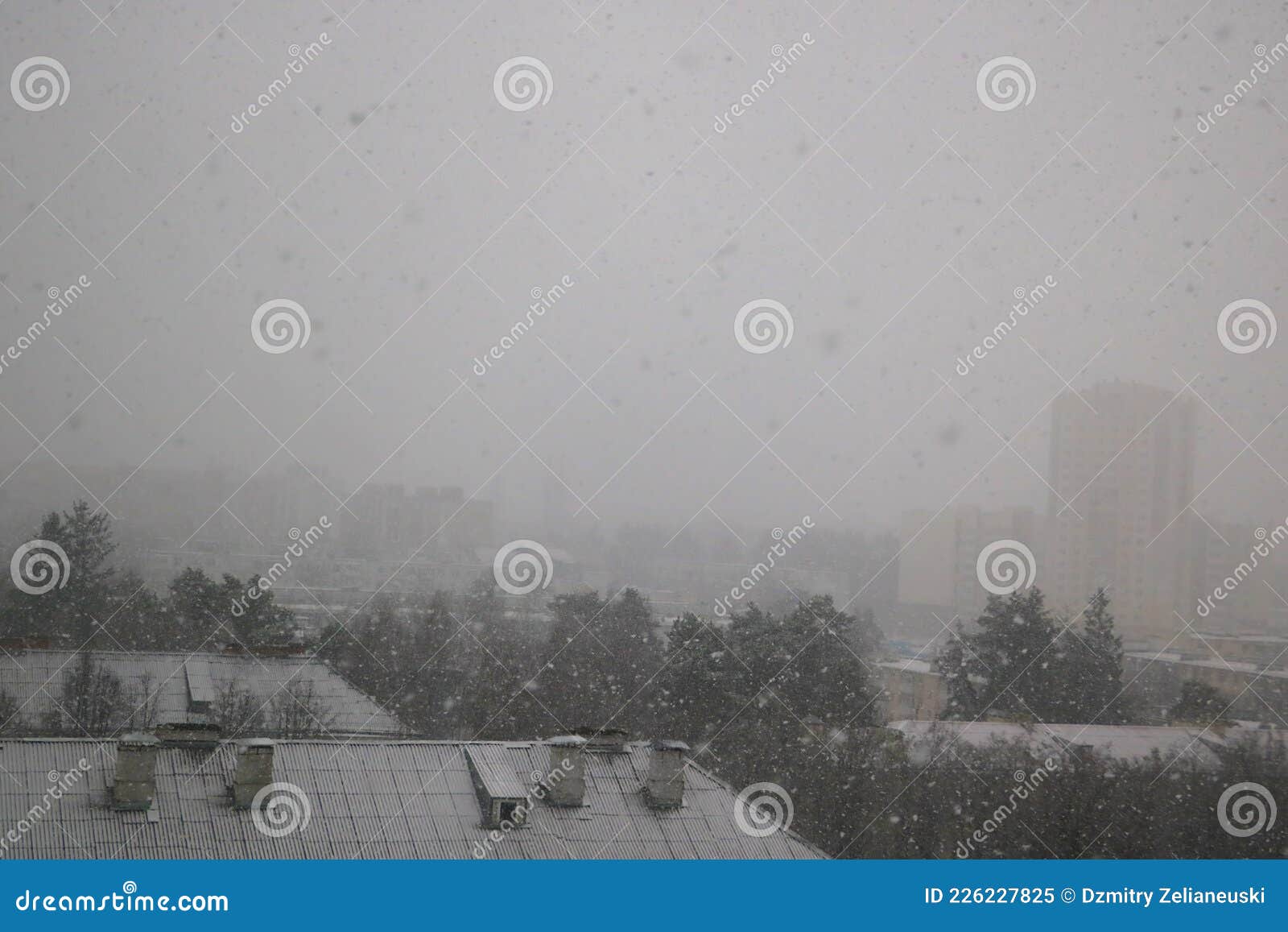 Heavy Snowfall Outside the Window. Global Climate Change, Environmental ...