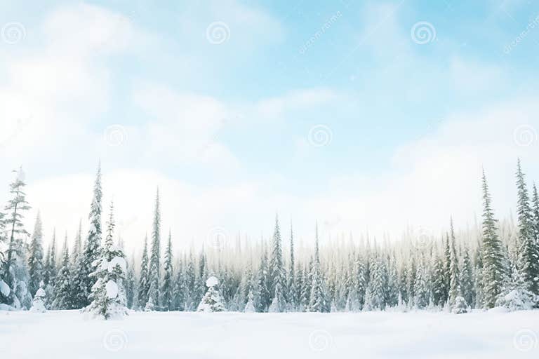 Heavy Snowfall Over a Coniferous Forest in a Cold Zone Stock Image ...