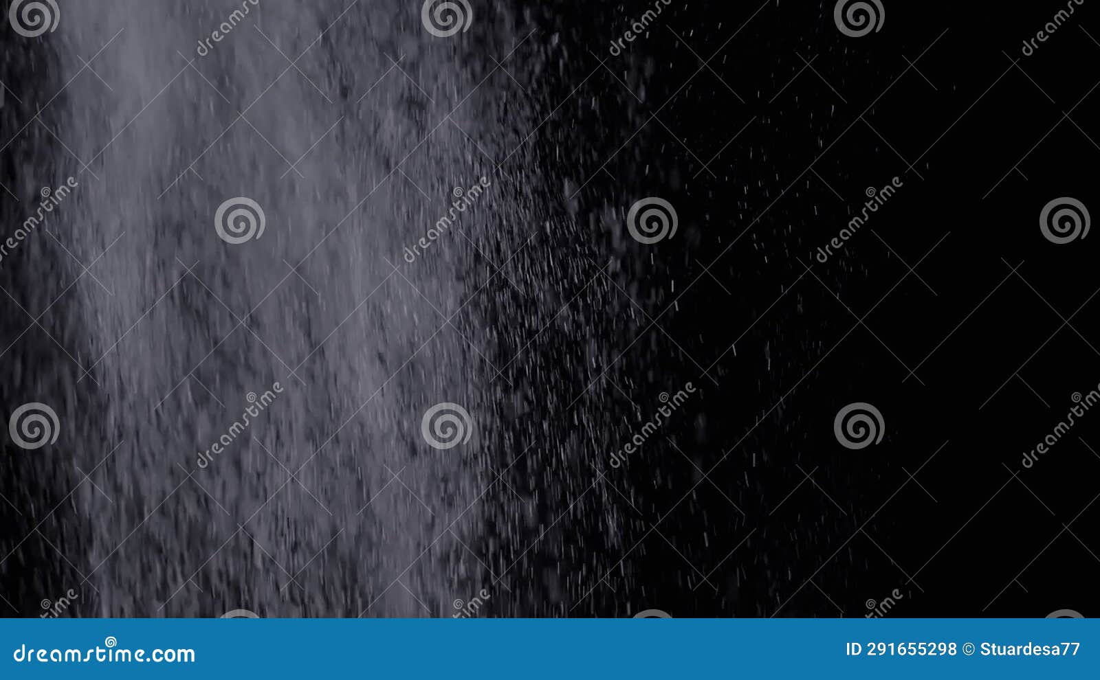 Heavy Snowfall, Stream of Falling Particles in Empty Space on Black ...