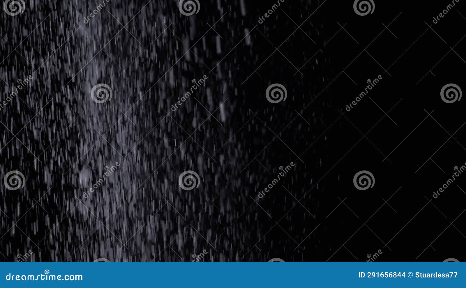 Heavy Snowfall, Stream of Falling Particles in Empty Space on Black ...
