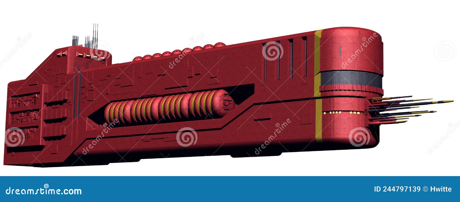 Heavy Space Freighter 3D Illustration Stock Illustration - Illustration ...