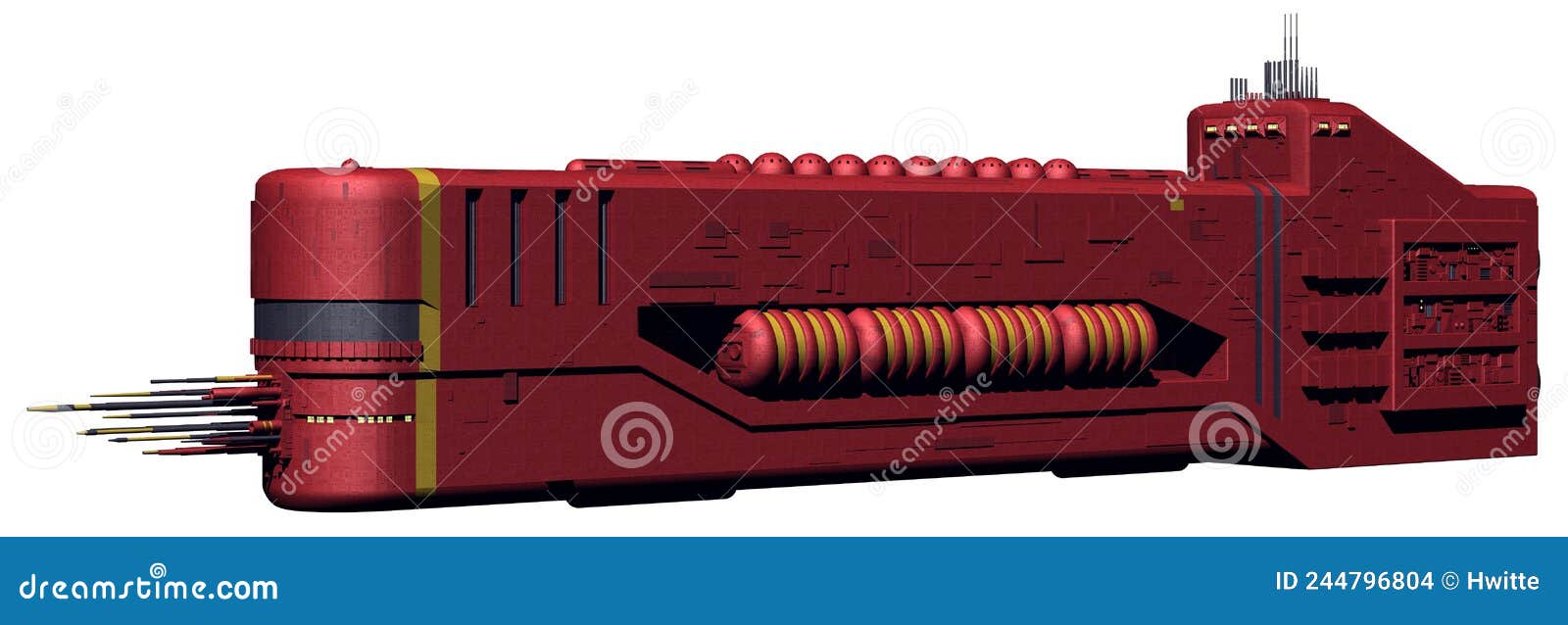 Heavy Space Freighter 3D Illustration Stock Illustration - Illustration ...