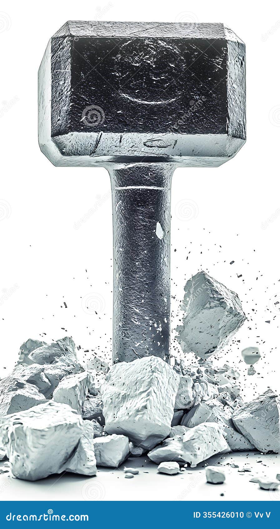 Heavy Steel Hammer Smashing Rocks Stock Illustration - Illustration of ...