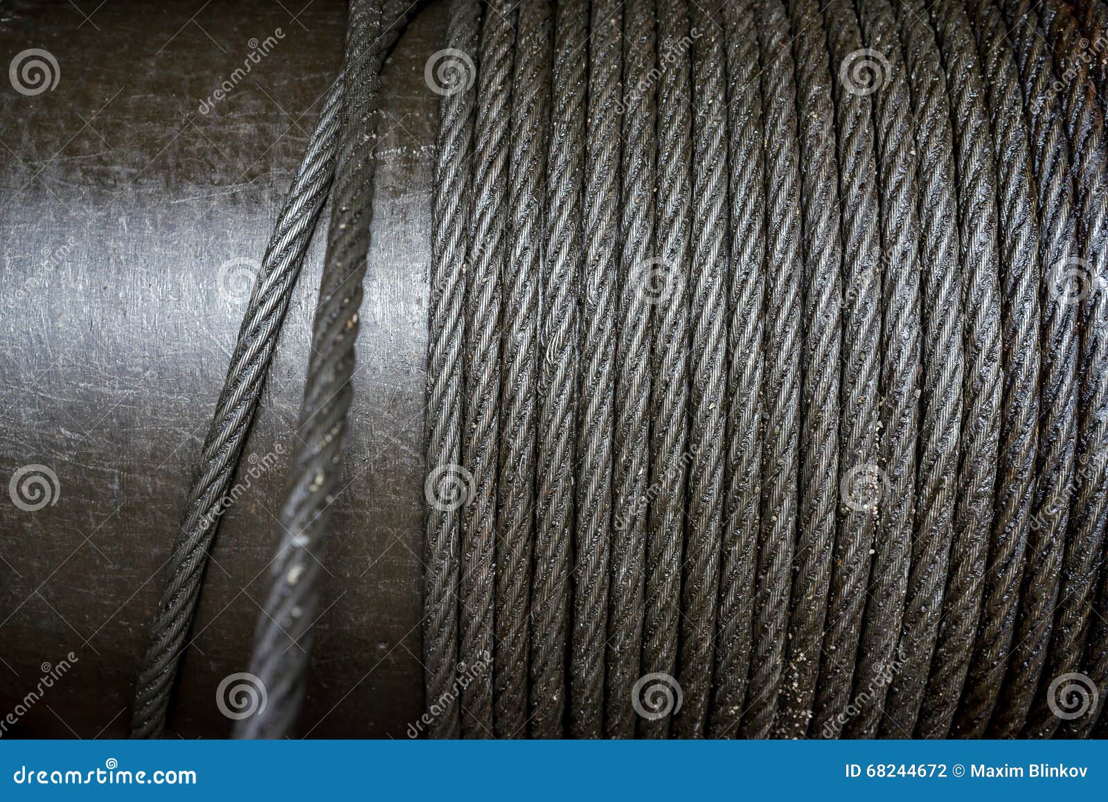Heavy Steel Wire Cable in Industry Stock Photo - Image of screwed ...