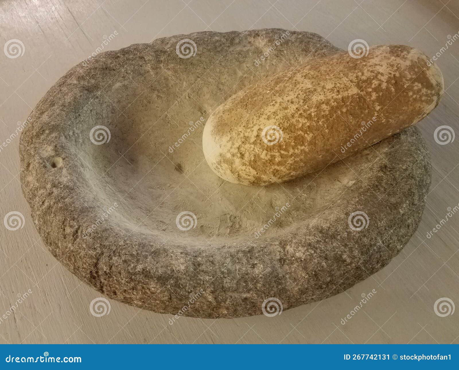 Heavy Stone Mortar and Pestle Set with Powder Stock Image - Image of ...