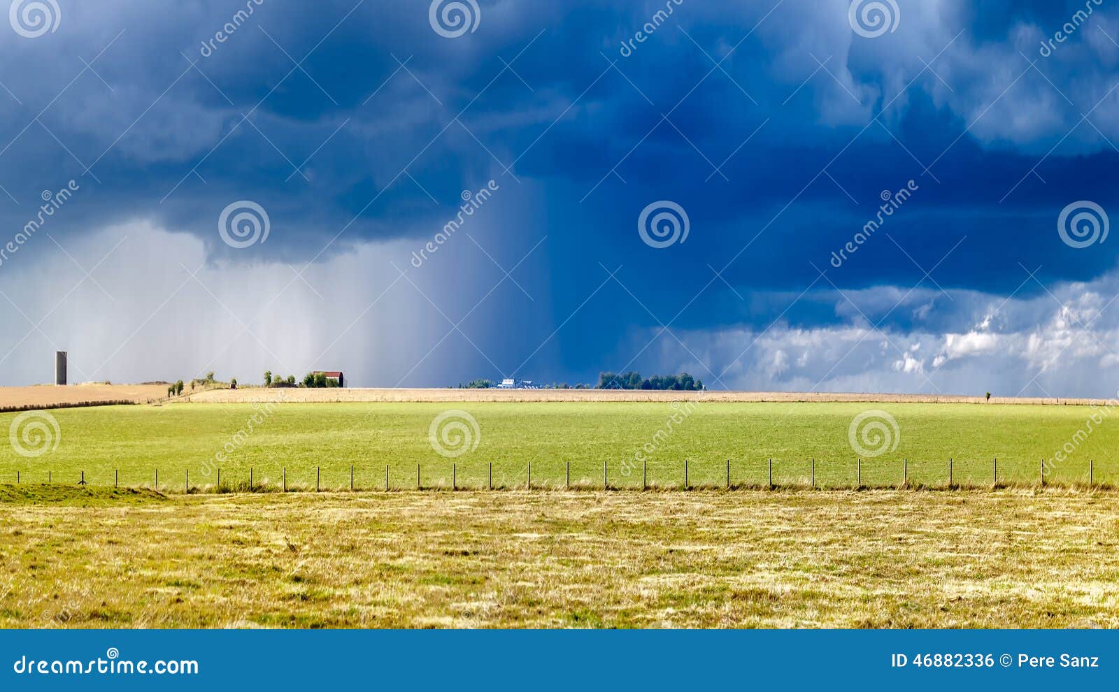 Heavy storm over a prairie stock photo. Image of outdoors - 46882336