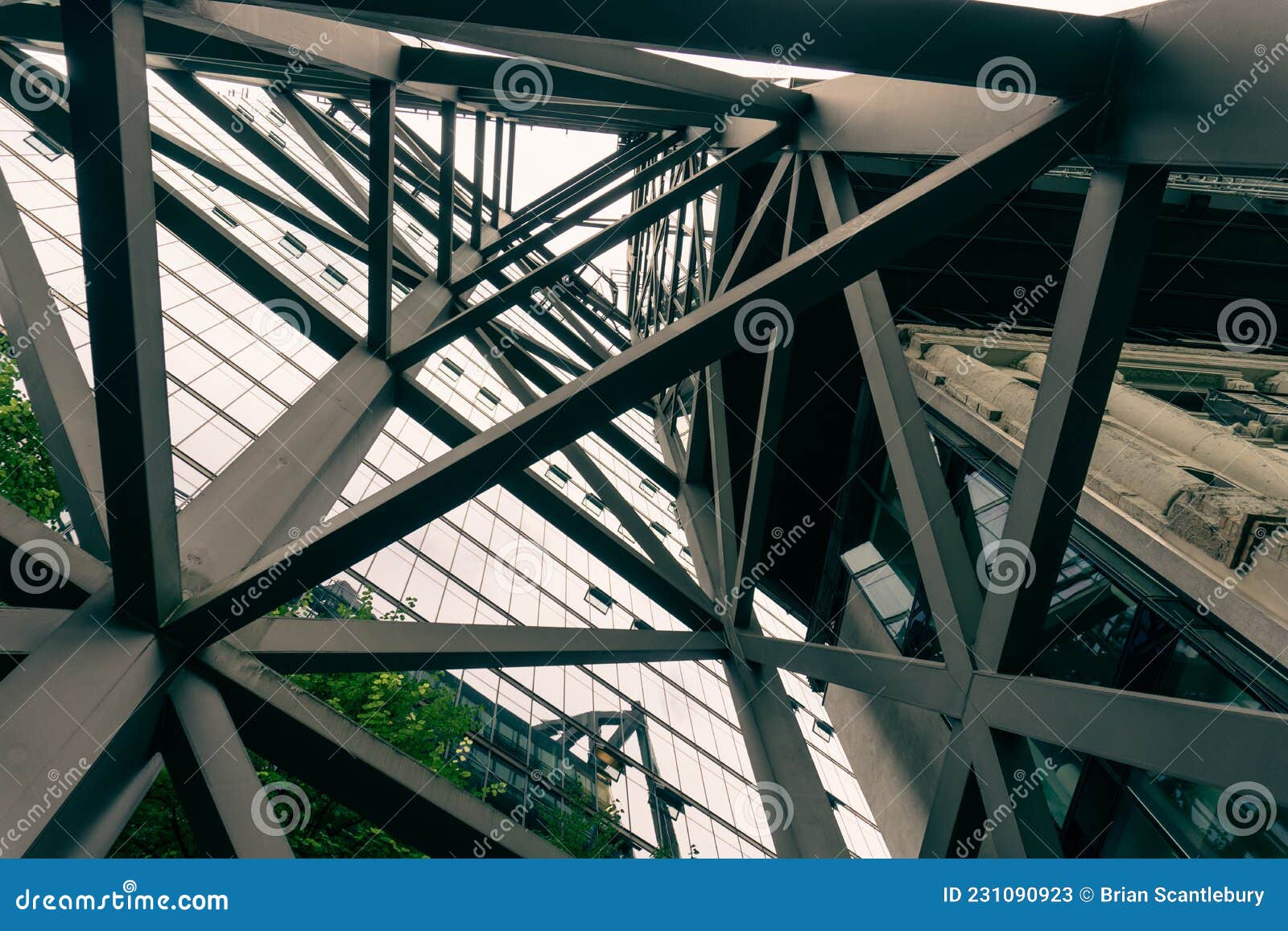 Heavy Structural Steel Framing in Supporting Pattern Stock Image ...