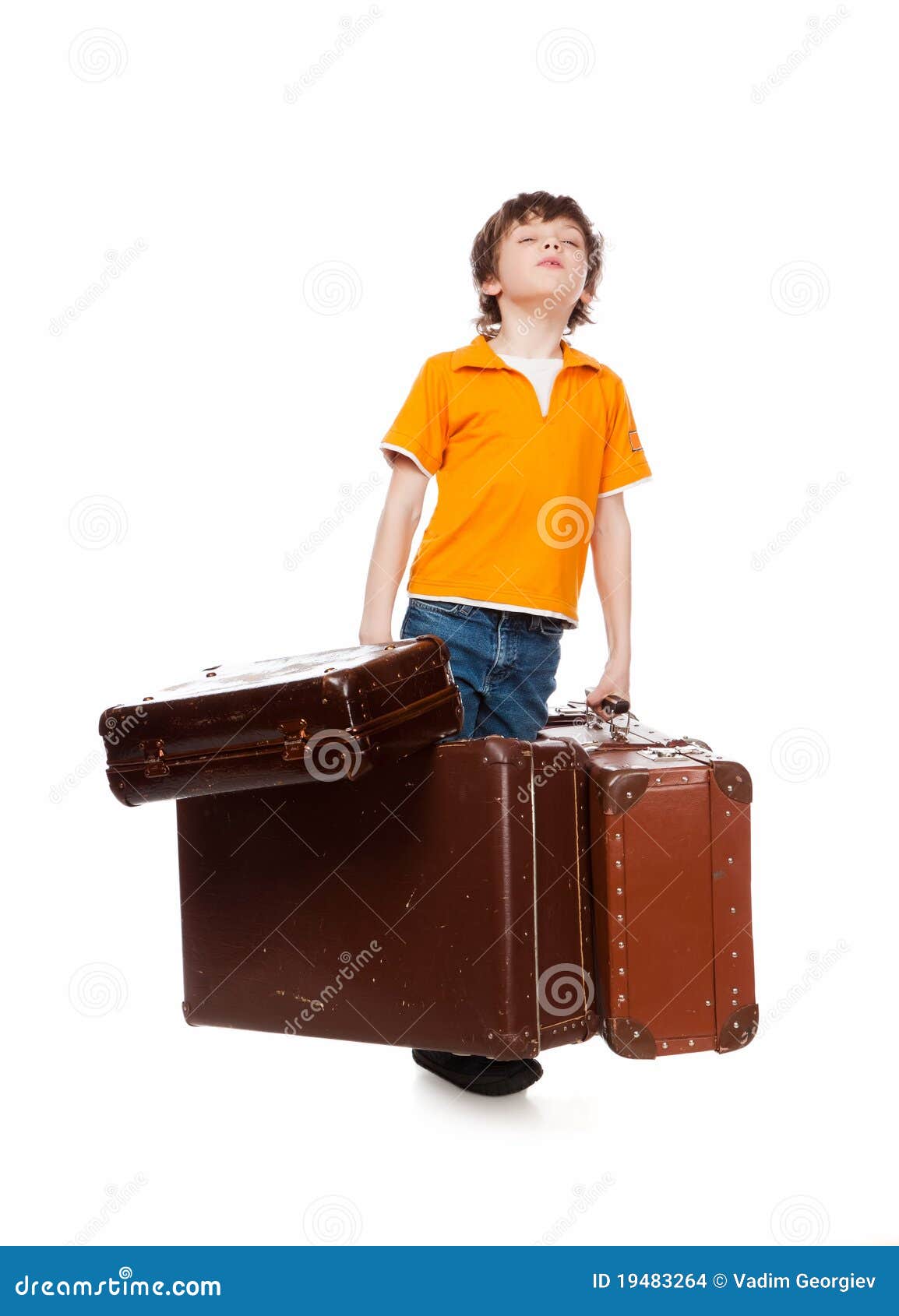 Heavy suitcase stock photo. Image of difficulty, kids - 19483264