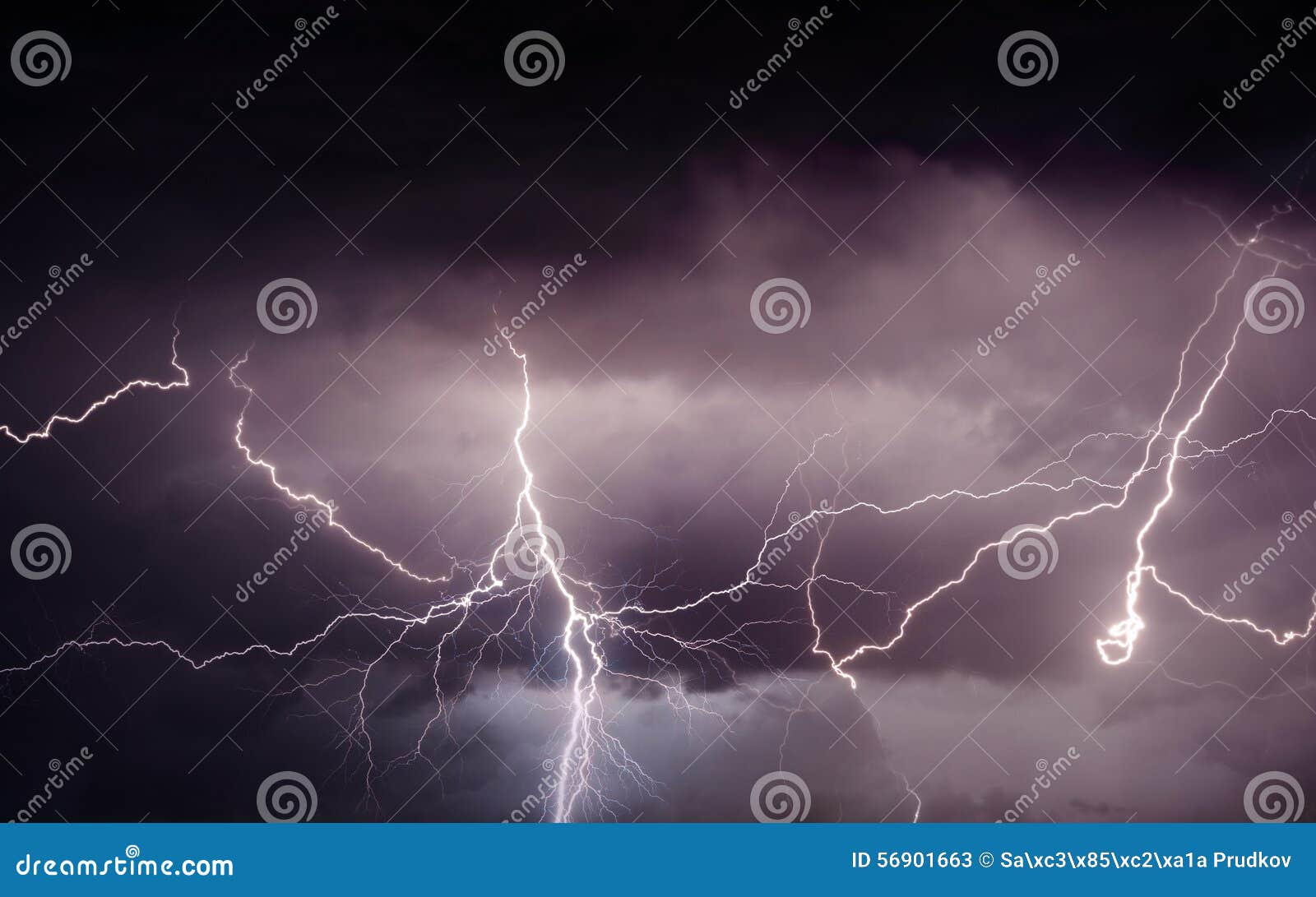 Heavy Summer Storm Bringing Thunder, Lightnings and Rain Stock Image ...