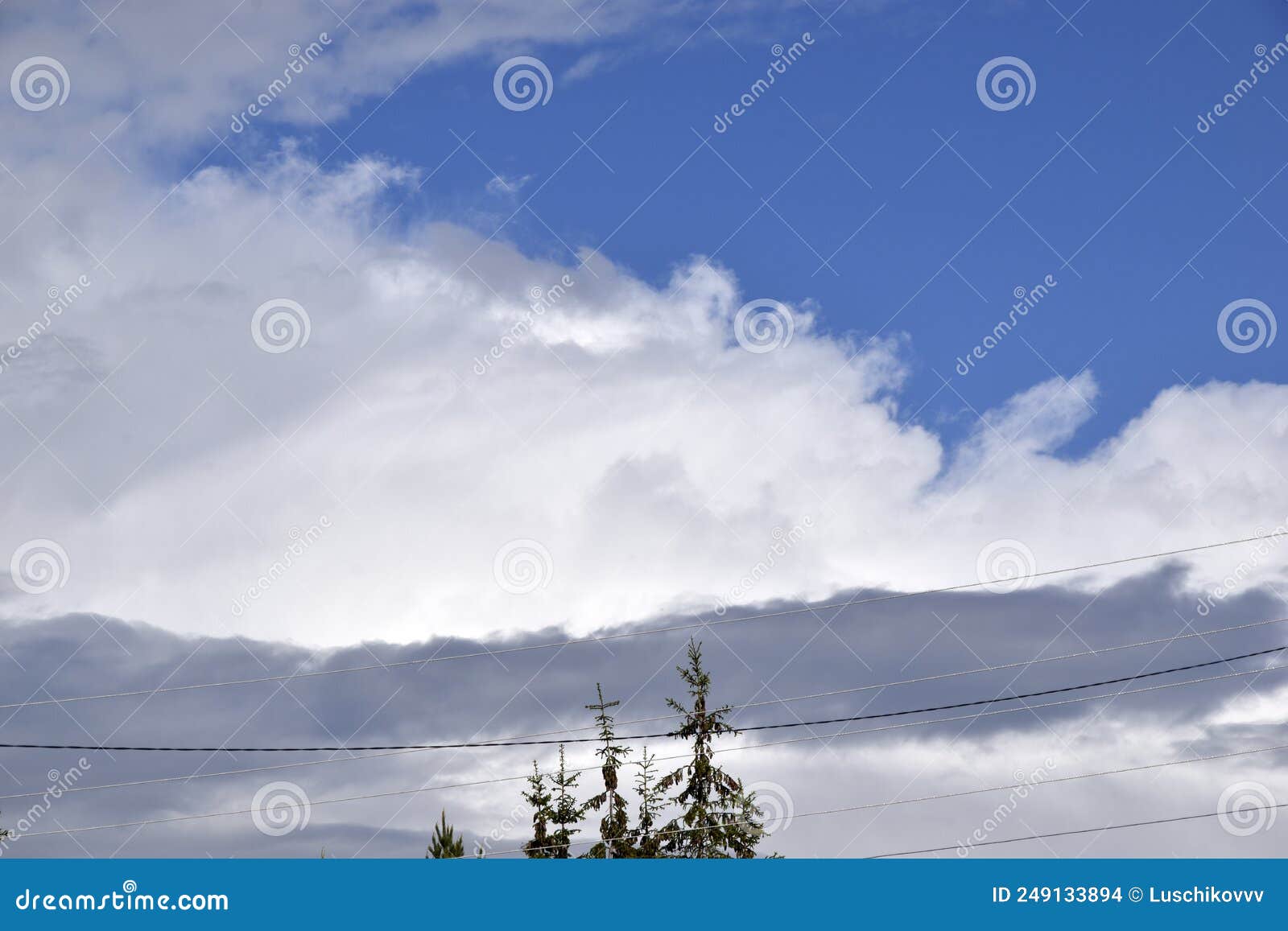Heavy Thundery Blue Clouds with Rain and Storm Stock Photo - Image of ...