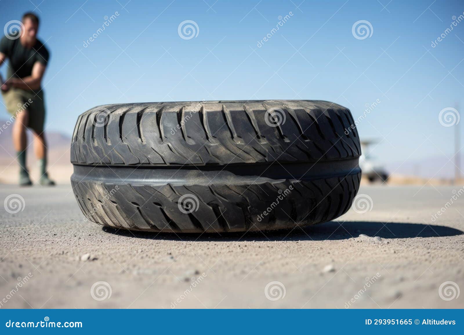 A Heavy Tire for Flipping Training Exercises Stock Image - Image of ...