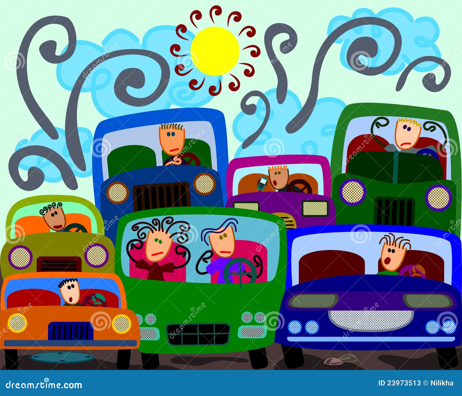 Heavy traffic stock illustration. Illustration of transport - 23973513