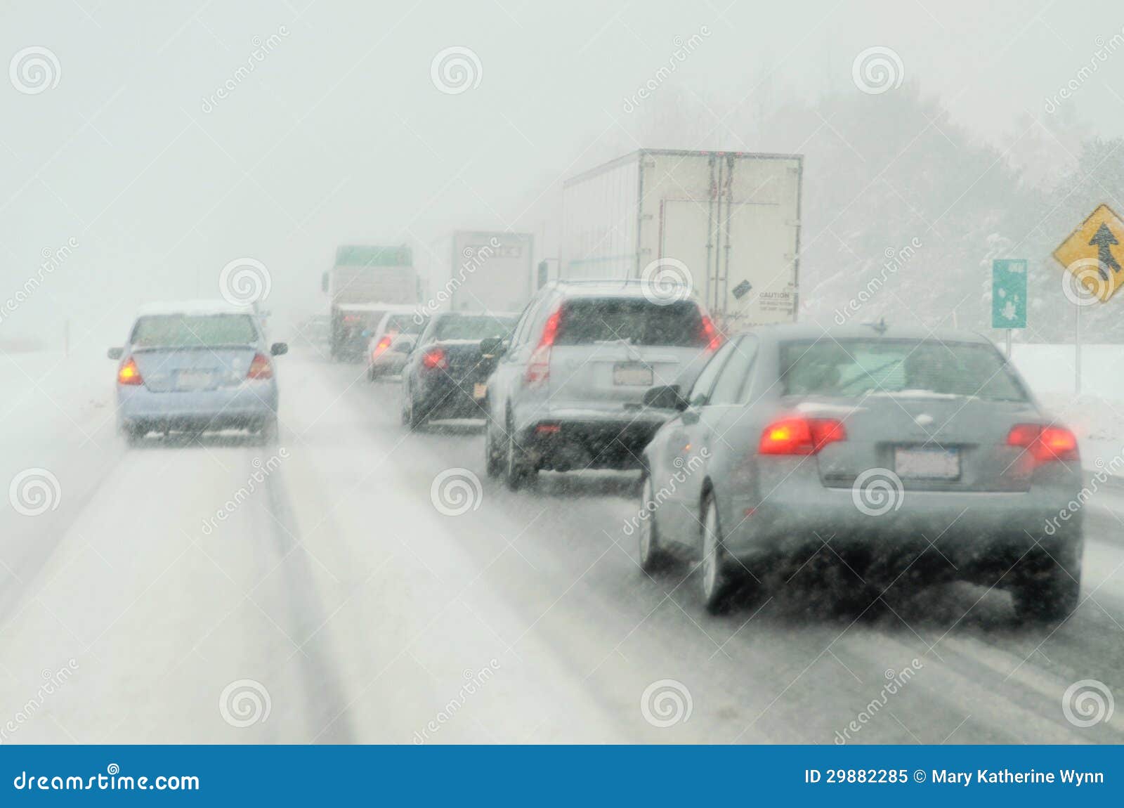 Driving in snow storm stock image. Image of roadway, drift - 29882285