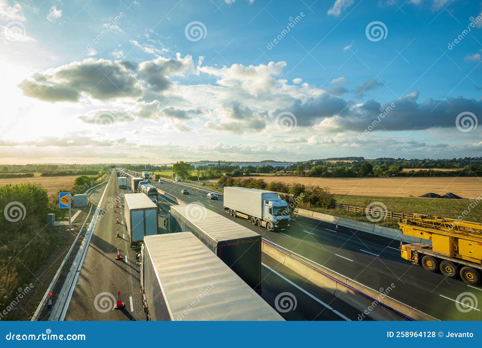 Heavy Traffic in Blurry Motion on UK Motorway in England Stock Photo ...