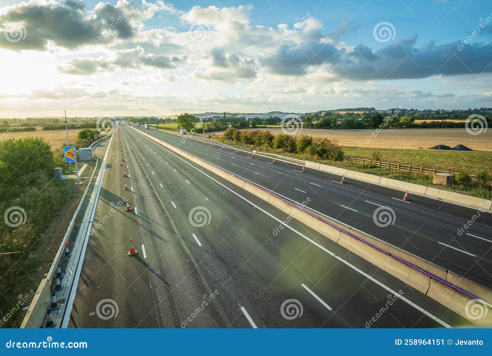 Heavy Traffic in Blurry Motion on UK Motorway in England Stock Image ...
